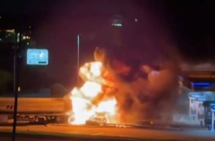 9,000-Gallon Gas Tanker Erupts in Flames Following Texas Collision